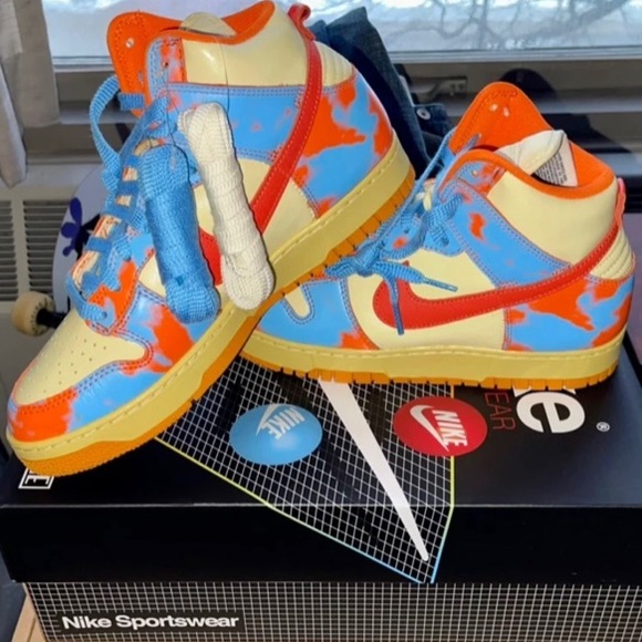 Nike | Shoes | 985 Retro Nike Dunks Acid Wash Orange And Blue Cream ...